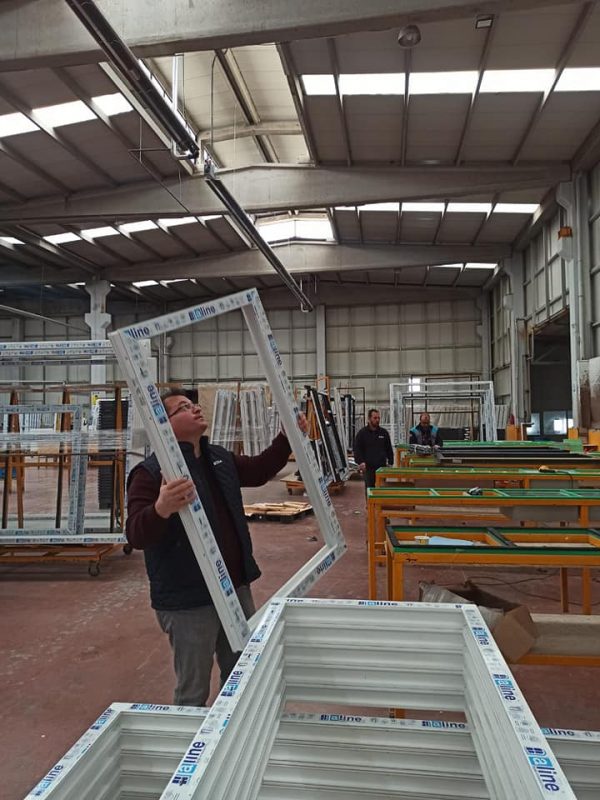 How to produce upvc door window – step 1-upvc profile cutting and ...